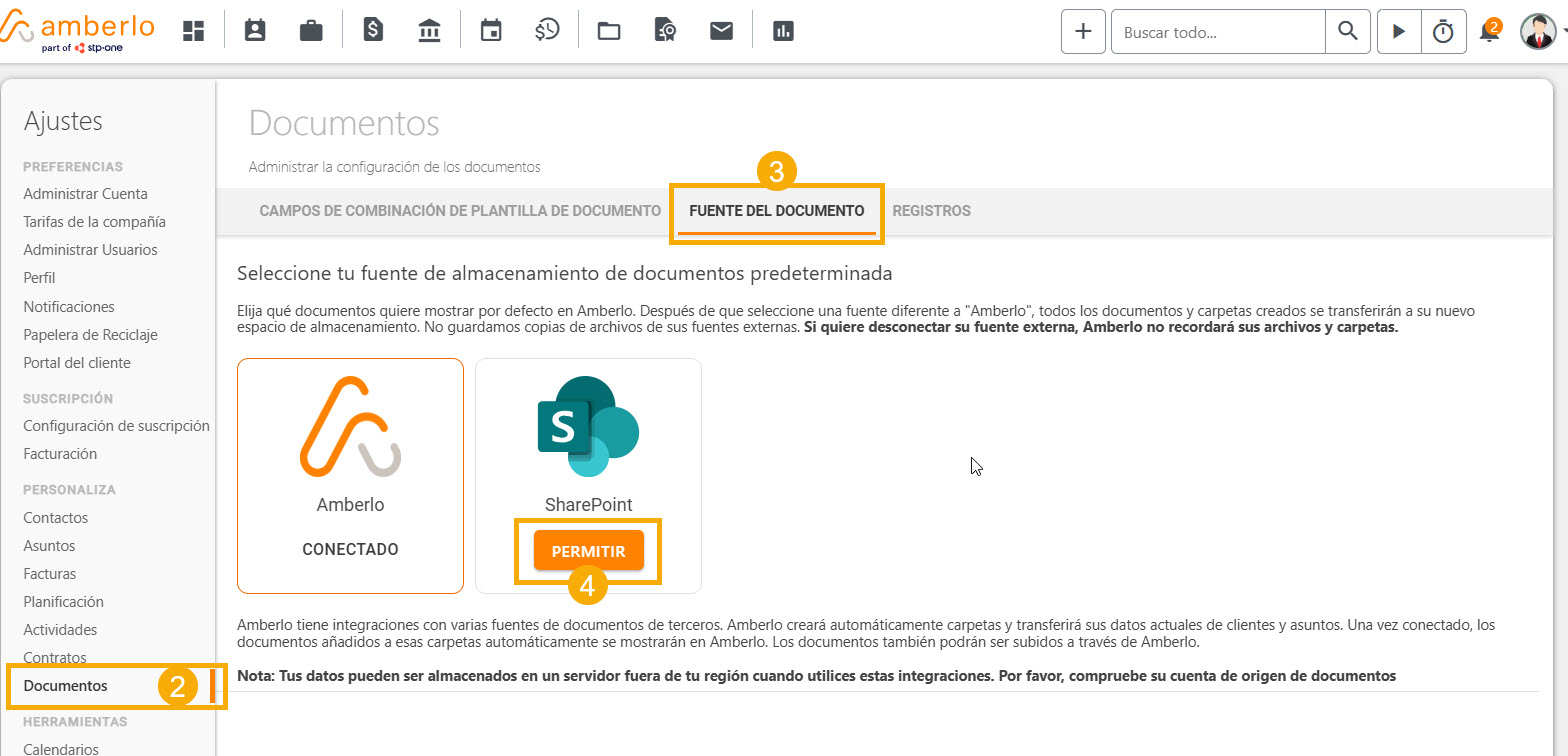 ¿Cómo conectar y usar SharePoint con Amberlo?